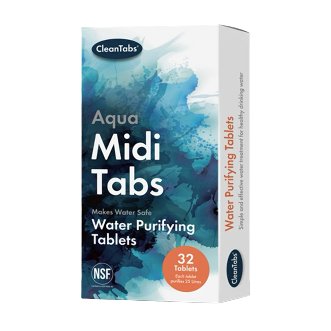 32 CleanTabs Aqua Midi Tabs Water Purifying Tablets – Thomas Touring