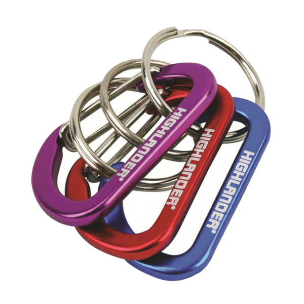 Highlander Deluxe Karabiner Keyrings (6 Pack)