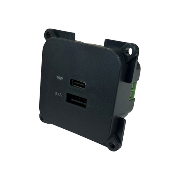 PowerPart C-Line USB-C and USB-A Socket - Black