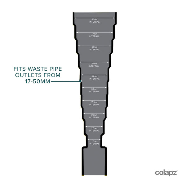 COLAPZ Flexi Waste Pipe Adaptor 17mm - 55mm