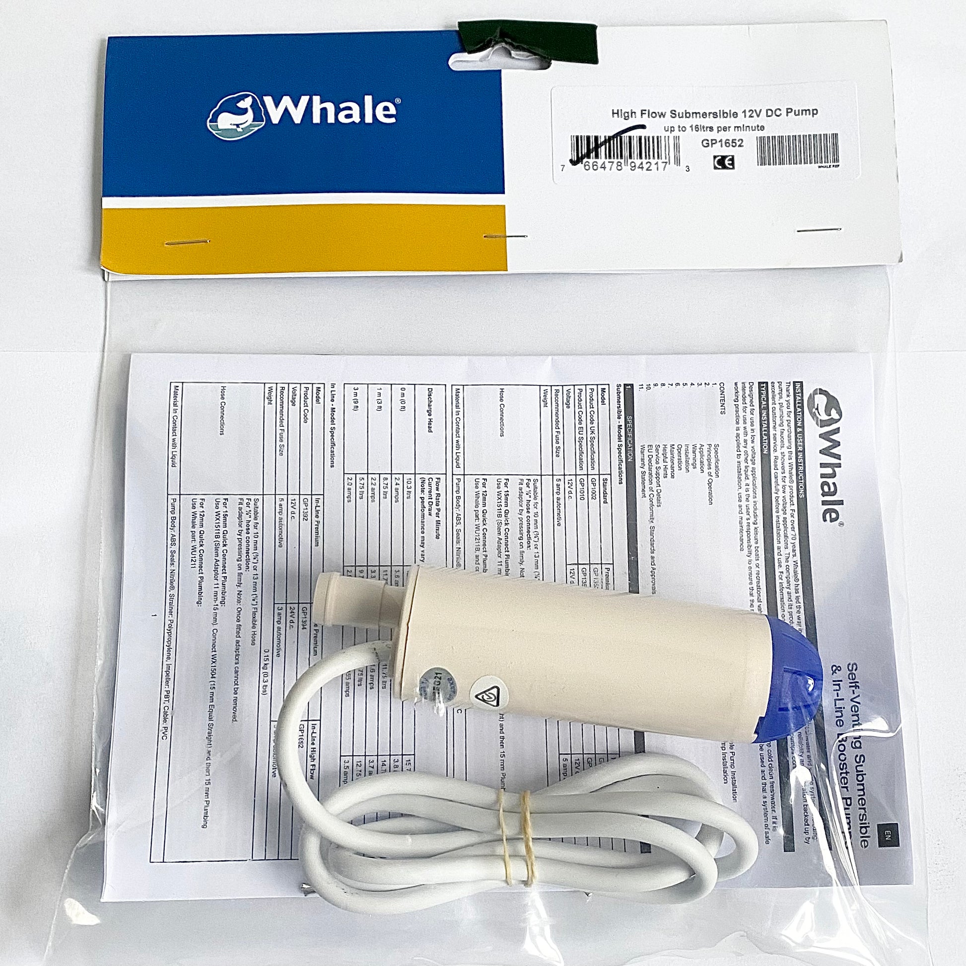 Whale High Flow Submersible 12V DC Pump – Thomas Touring